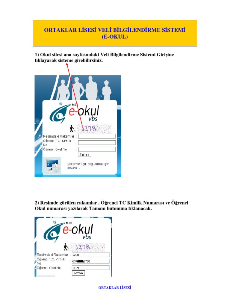 E-Okul Veli̇ Bi̇lgi̇lendi̇rme Si̇stemi̇ | PDF