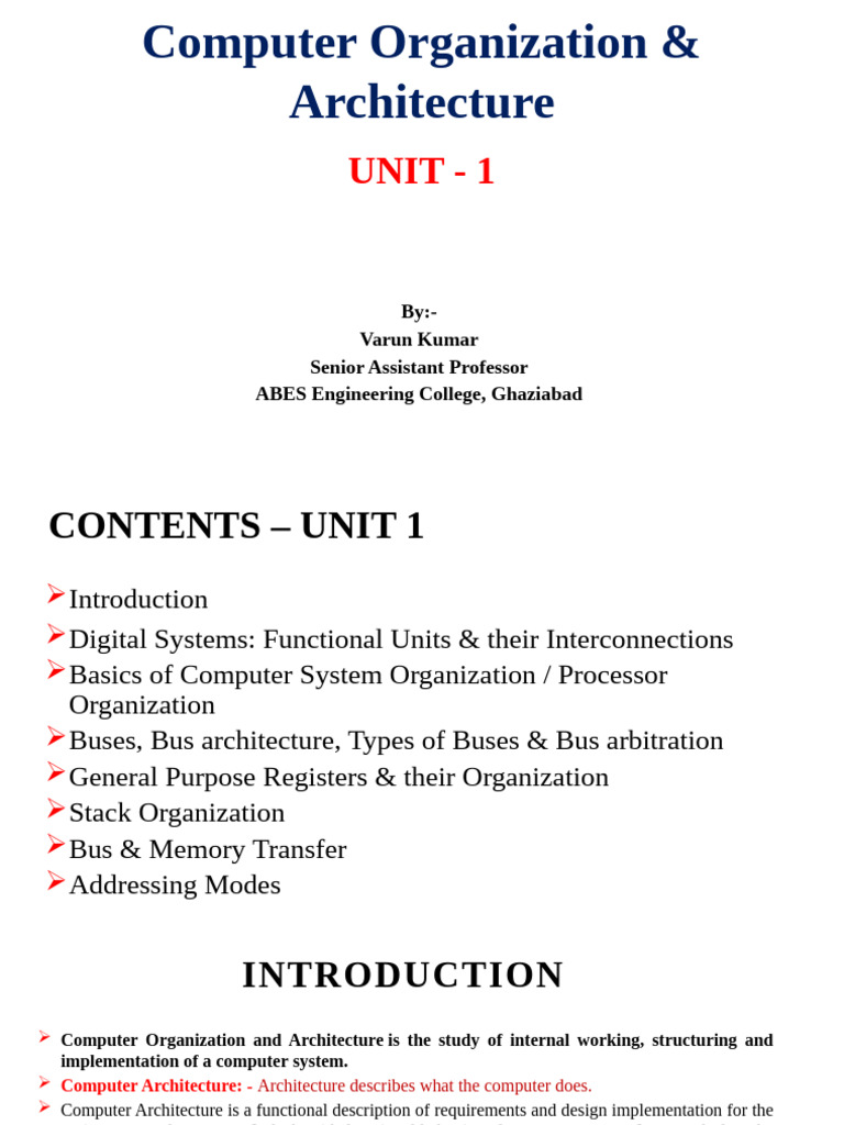 UNIT-1 (2) | PDF | Central Processing Unit | Computer Data Storage