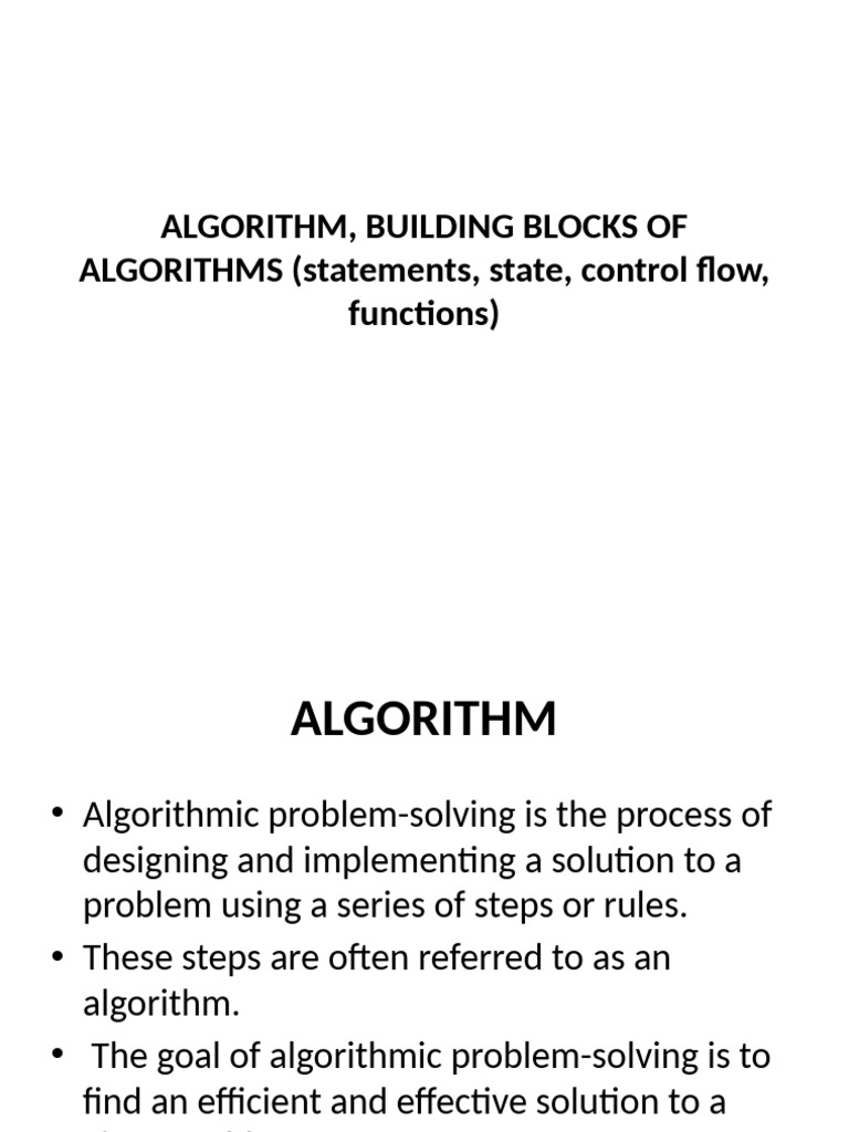 Building Blocks of Algorithm | PDF | Control Flow | Algorithms
