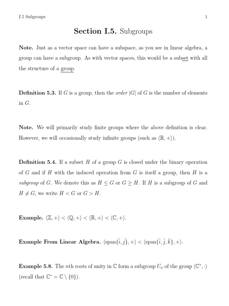 I-5 | PDF | Group (Mathematics) | Algebraic Structures