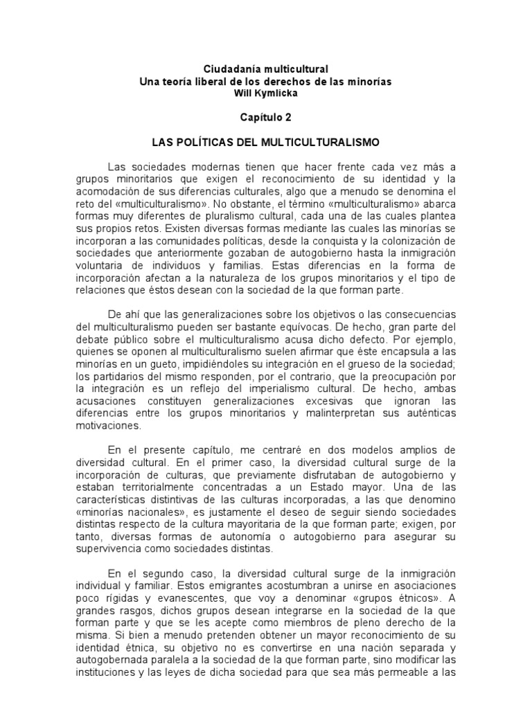 Ciudadanía Multicultural | PDF | Gente indígena | Nación