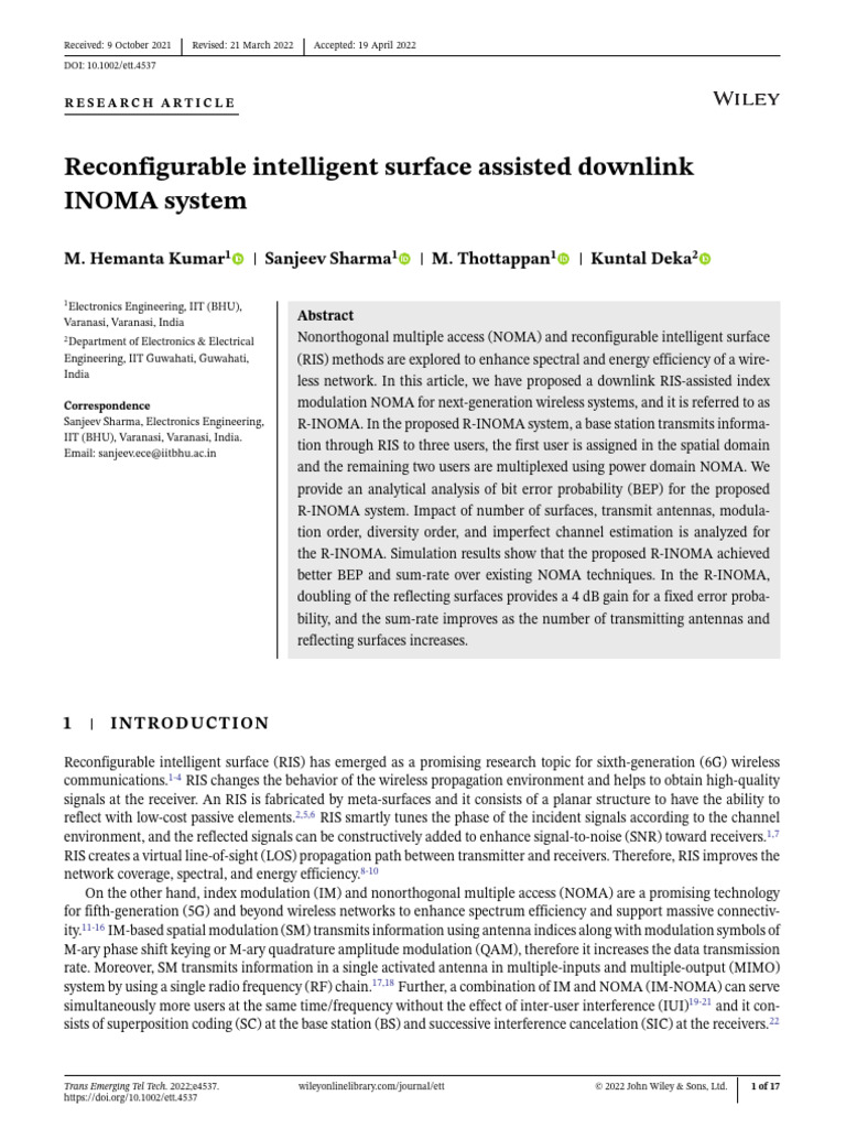 RIS_INOMA | PDF | Mimo | Radio Technology