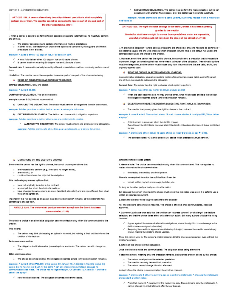Section 3 - Alternative Obligations | PDF | Indemnity | Legal Liability