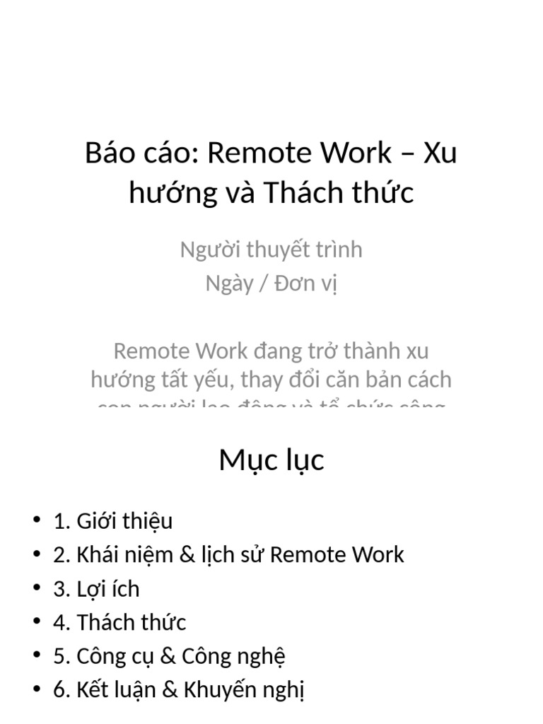 Remote Work Presentation Detailed | PDF