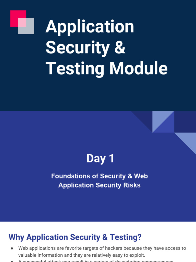 1.PPt Application Security - Testing Module-1 | PDF | Security ...