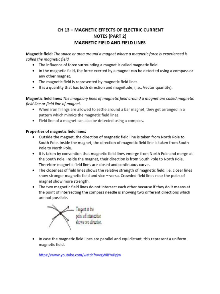 Notes Part 2 Magnetic Field and Field Lines | PDF