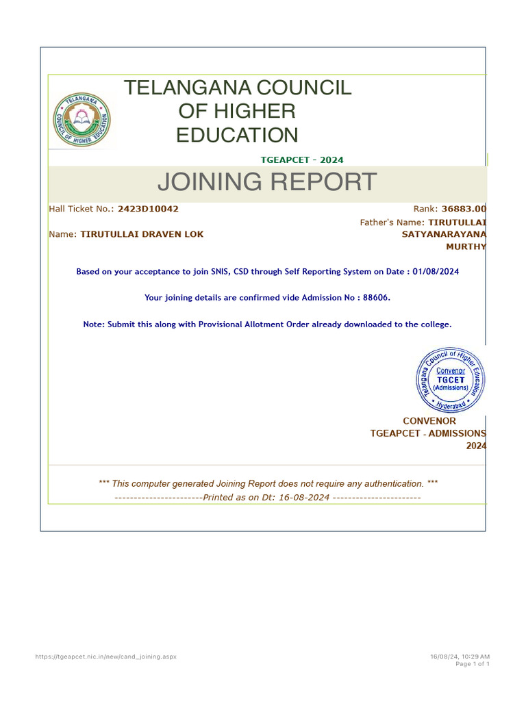 Joining Report | PDF