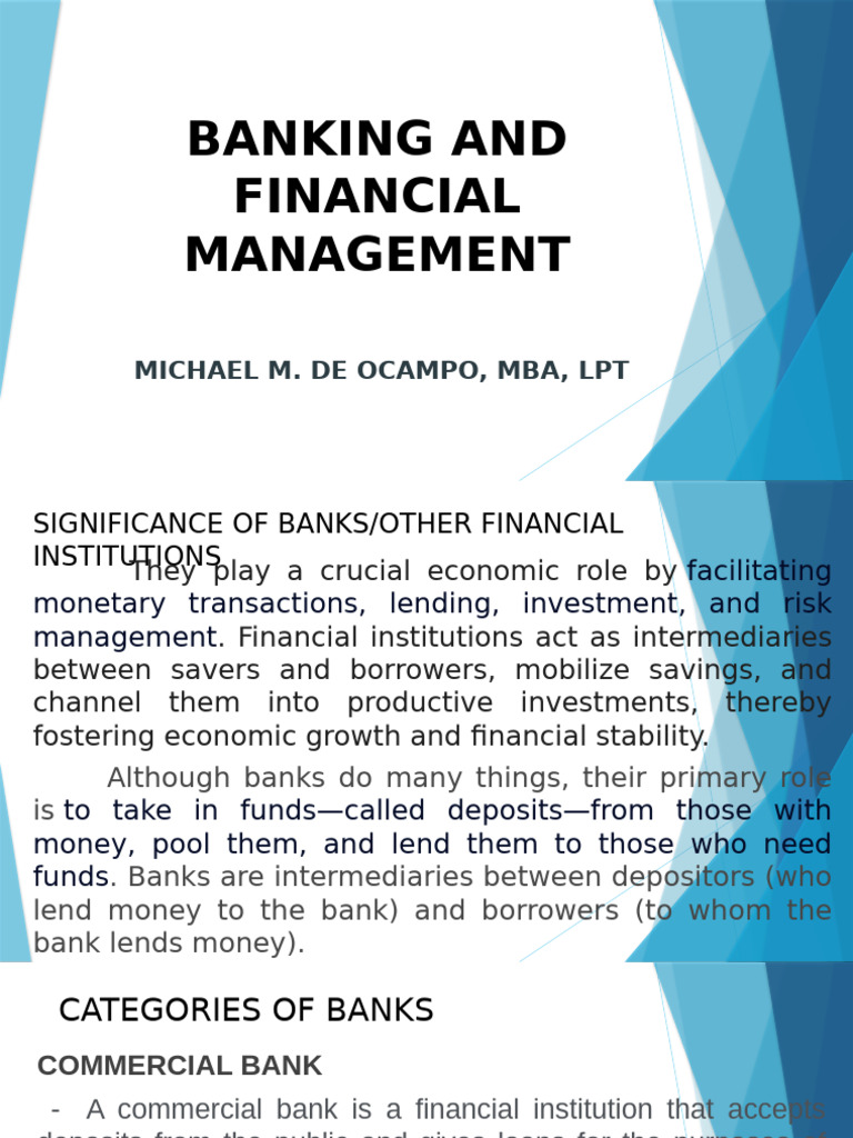 Understanding Banking and Financial Institutions | PDF | Banks ...