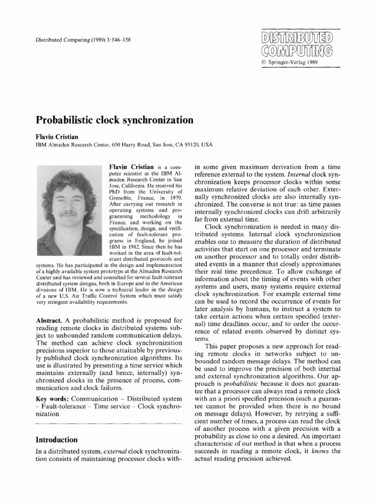 Cristians Algorithm Pdf Distributed Computing Time