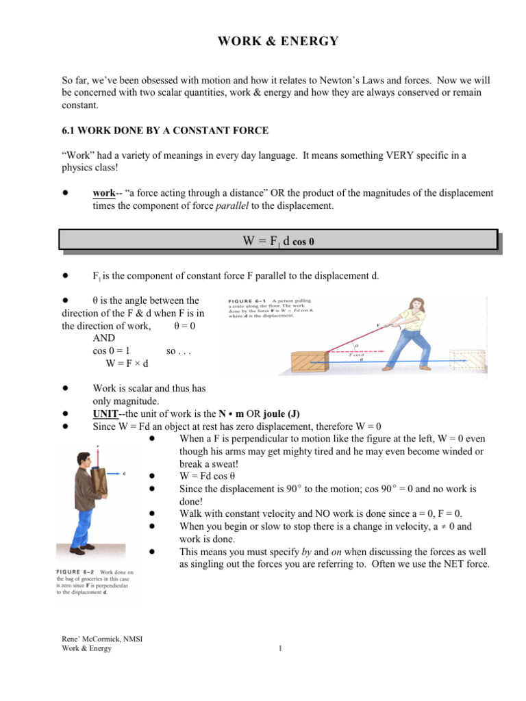 Understanding Work and Energy in Physics | PDF | Force | Potential Energy