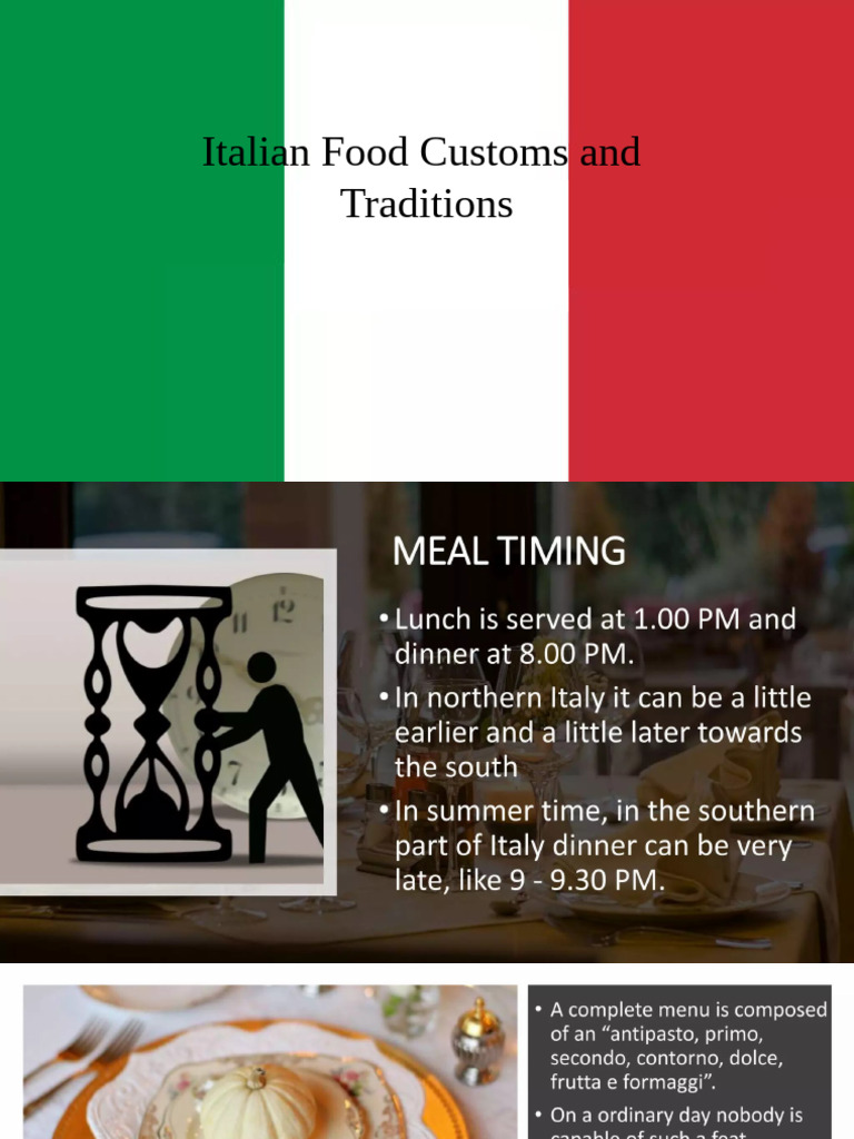 Italian Food Customs and Tradition | PDF