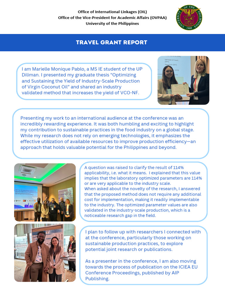 PABLO - Travel Grant Report Form - 013025 | PDF