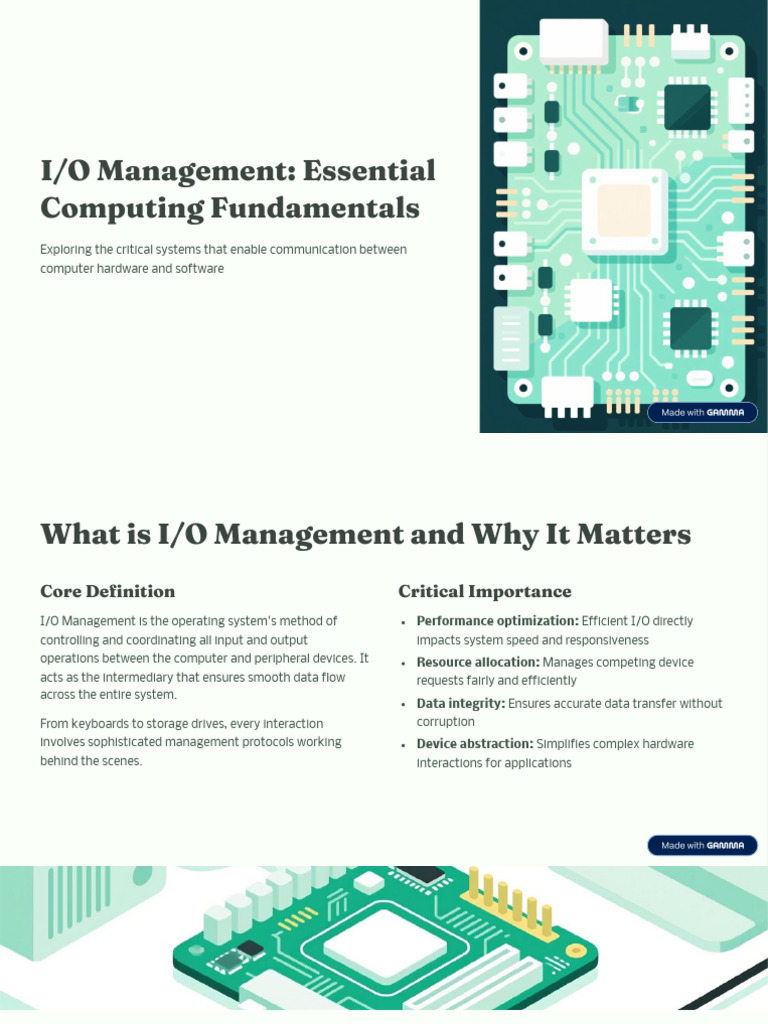 IO Management Essential Computing Fundamentals | PDF | Operating System ...