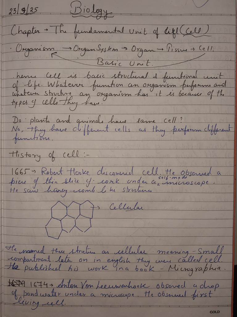 Cell Class Ix Hand Written - 083817 | PDF