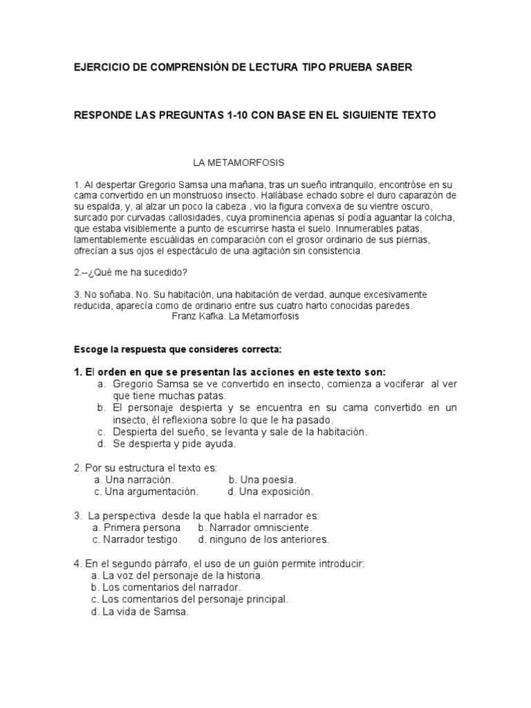 Comprensión de Lectura: ICFES Grado 5 | PDF