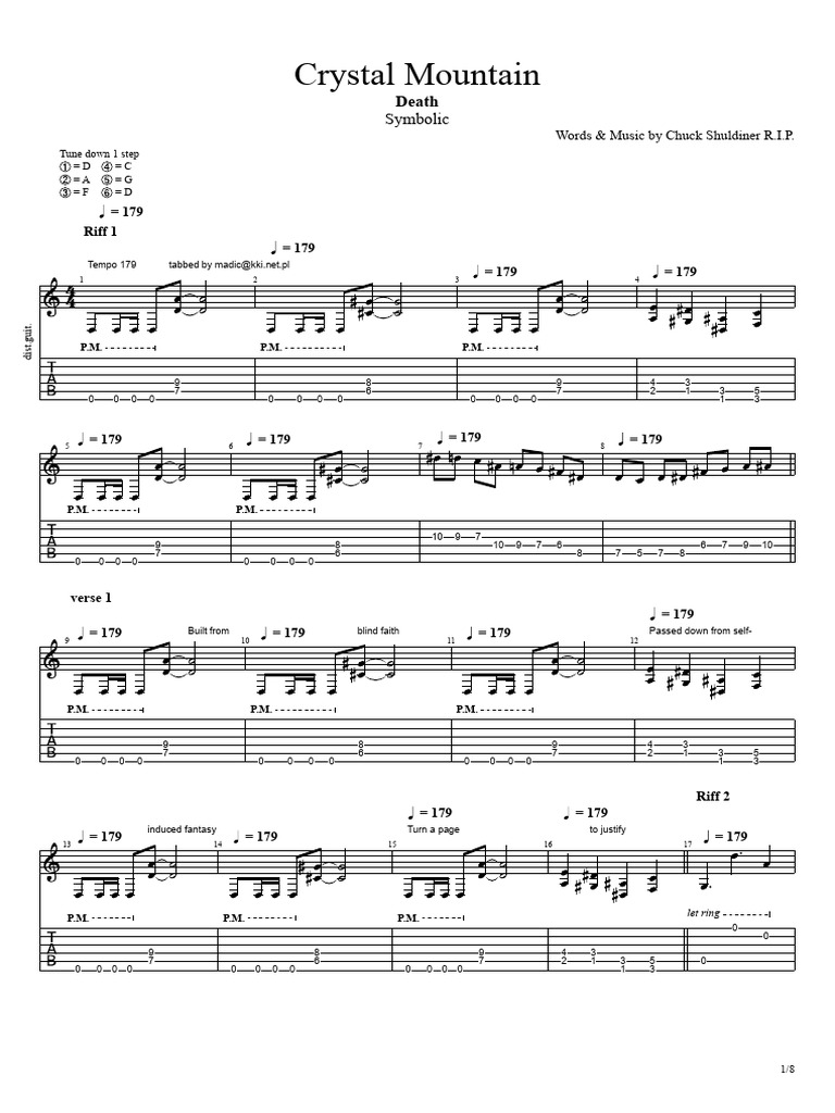 Crystal Mountain Guitar Tab | PDF