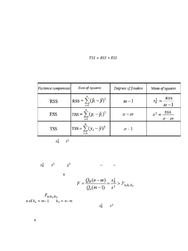 Statistical Evaluation of Regression Equation - Determination ...