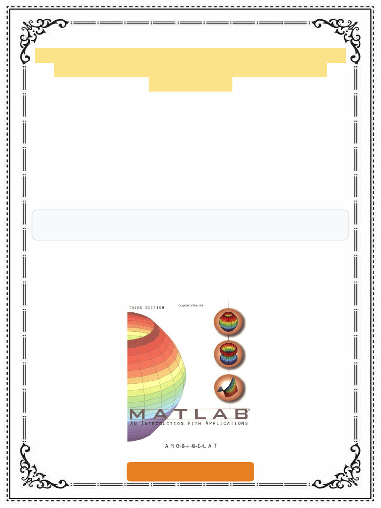 MATLAB An Introduction with Applications 3rd Edition Amos Gilat ebook zero waiting download ...