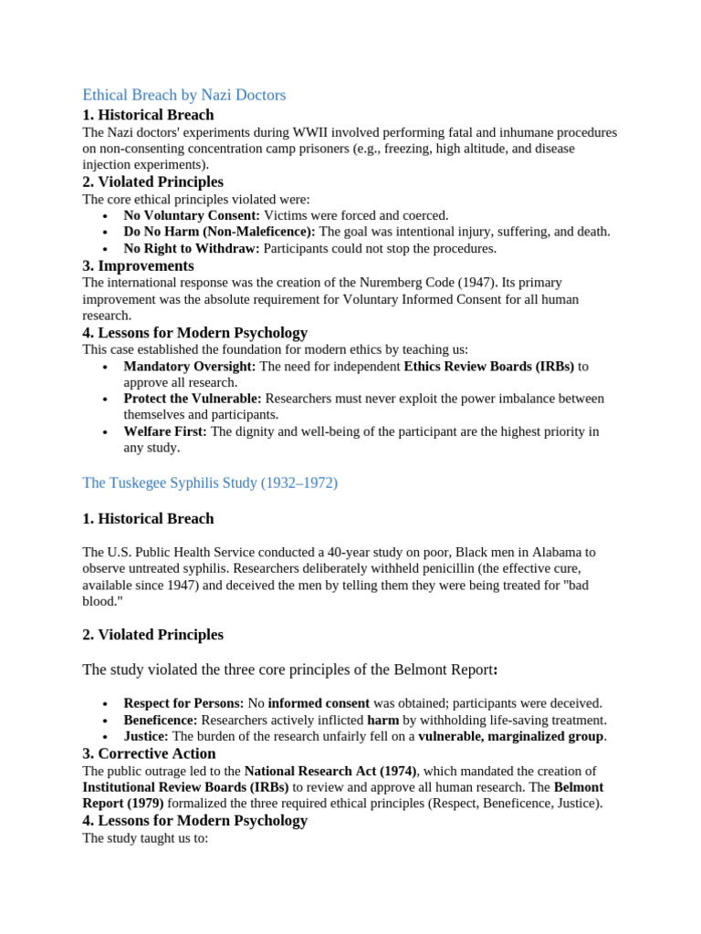 Ethical Violations in Historical Research | PDF | Institutional Review ...