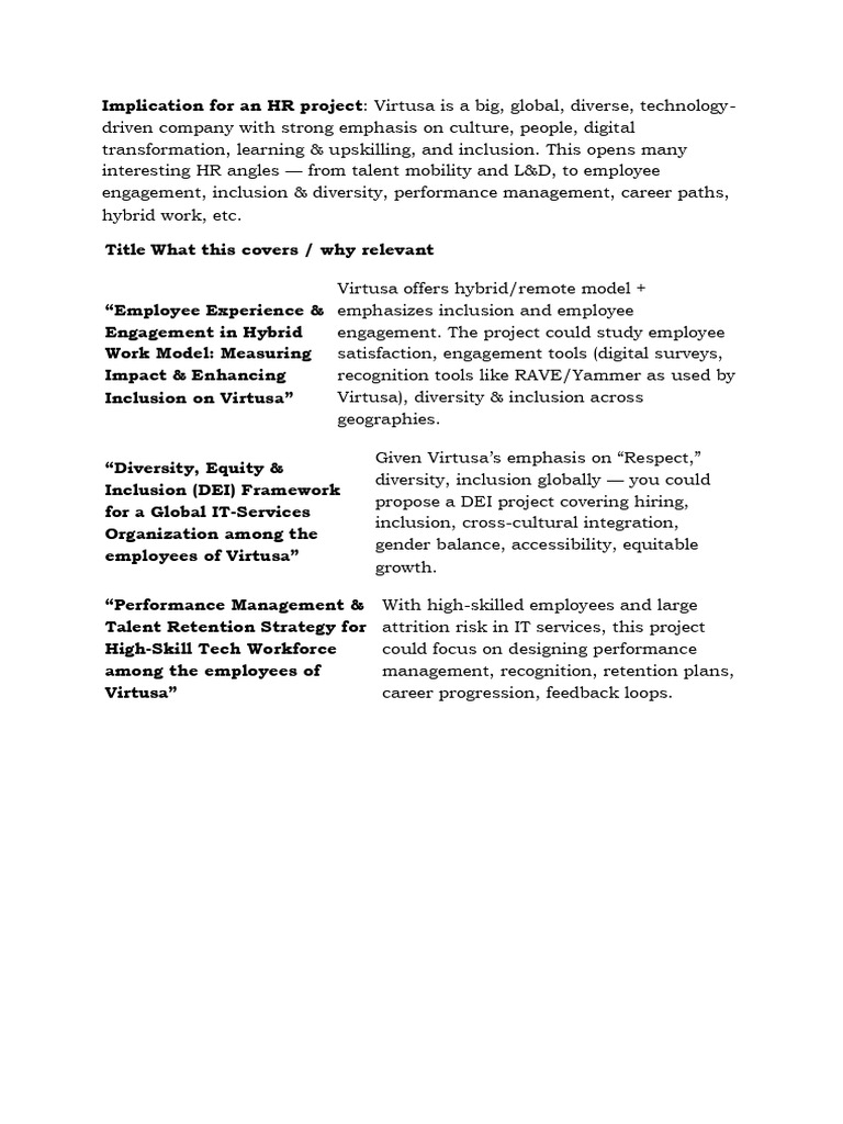 Implication For An HR Project | PDF