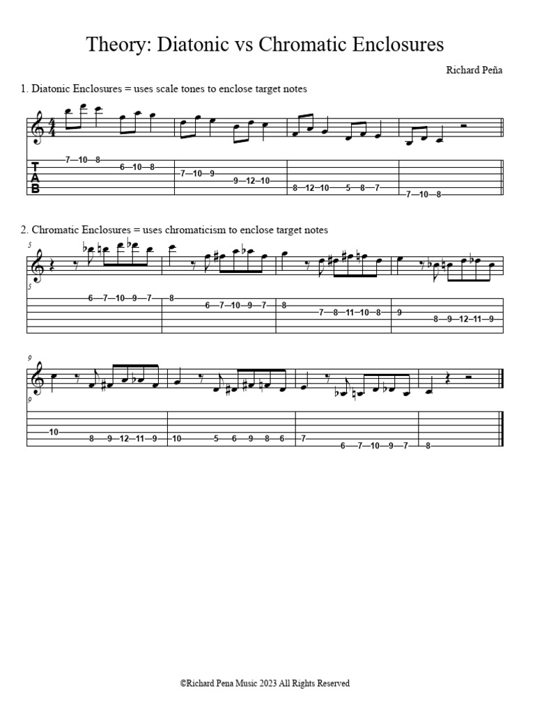 Theory - Diatonic vs Chromatic Enclosures (1) | PDF