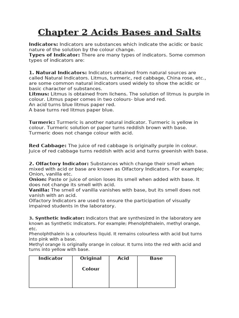 Chapter 2 Acids Bases and Salts | PDF | Sodium Bicarbonate | Acid