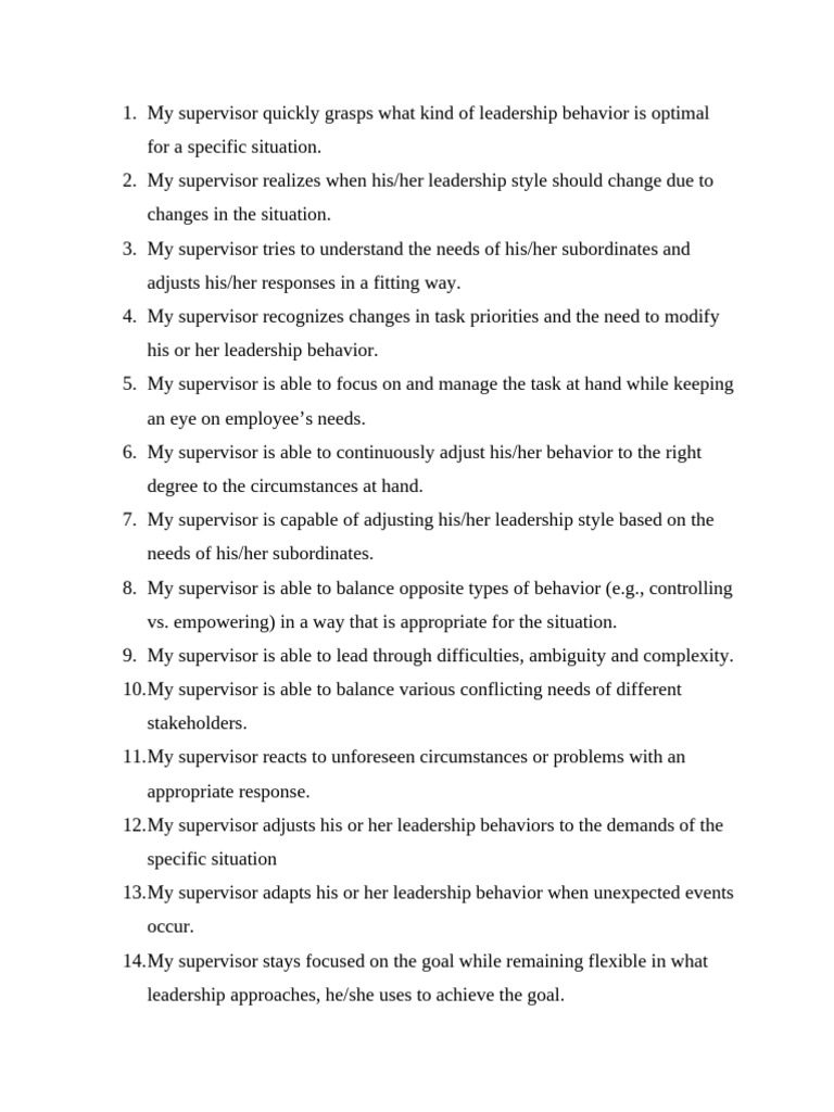 Adaptive Leadership Scale | PDF | Leadership | Behavior