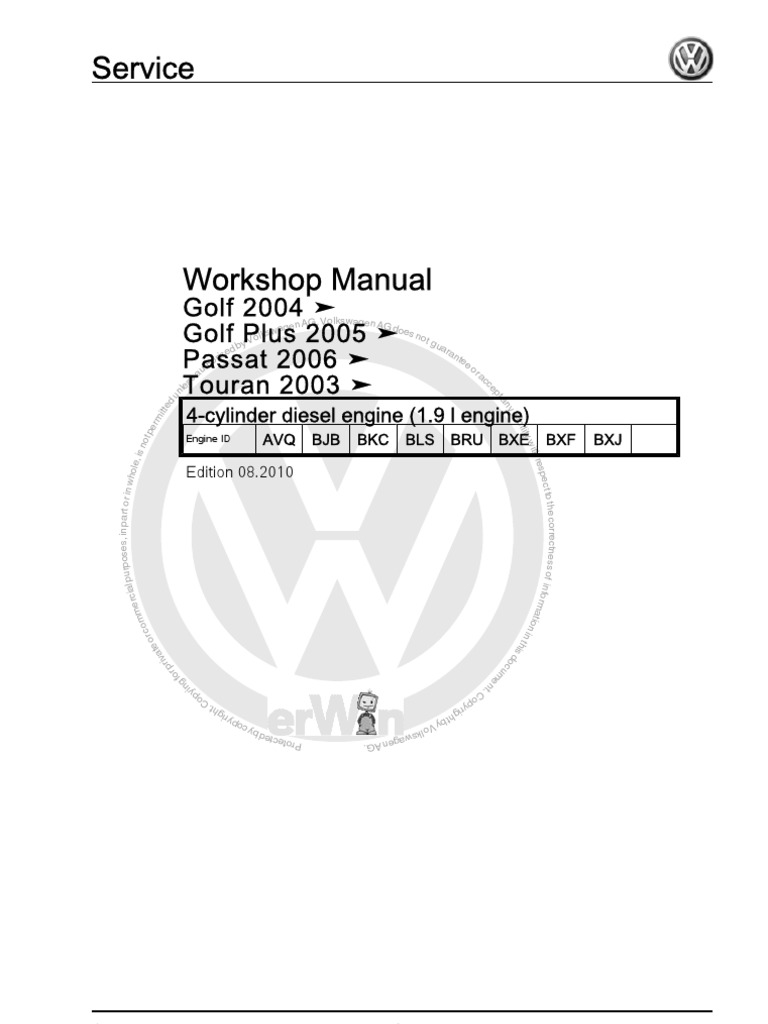 4-Cylinder Diesel Engine (1.9 L Engine) | PDF | Rotating Machines ...