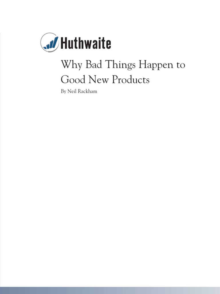 Why Bad Things Happen To Good New Products | PDF | Sales | Behavior