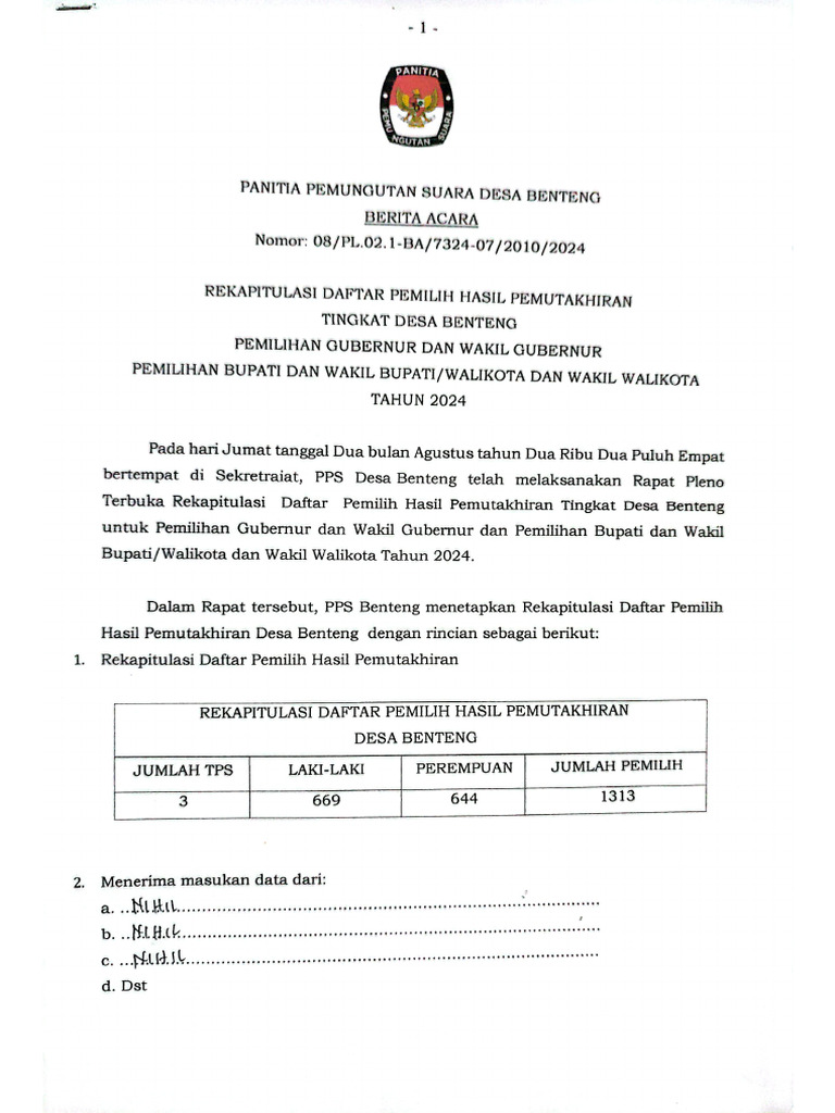 Ba Pleno Dphp-benteng | PDF