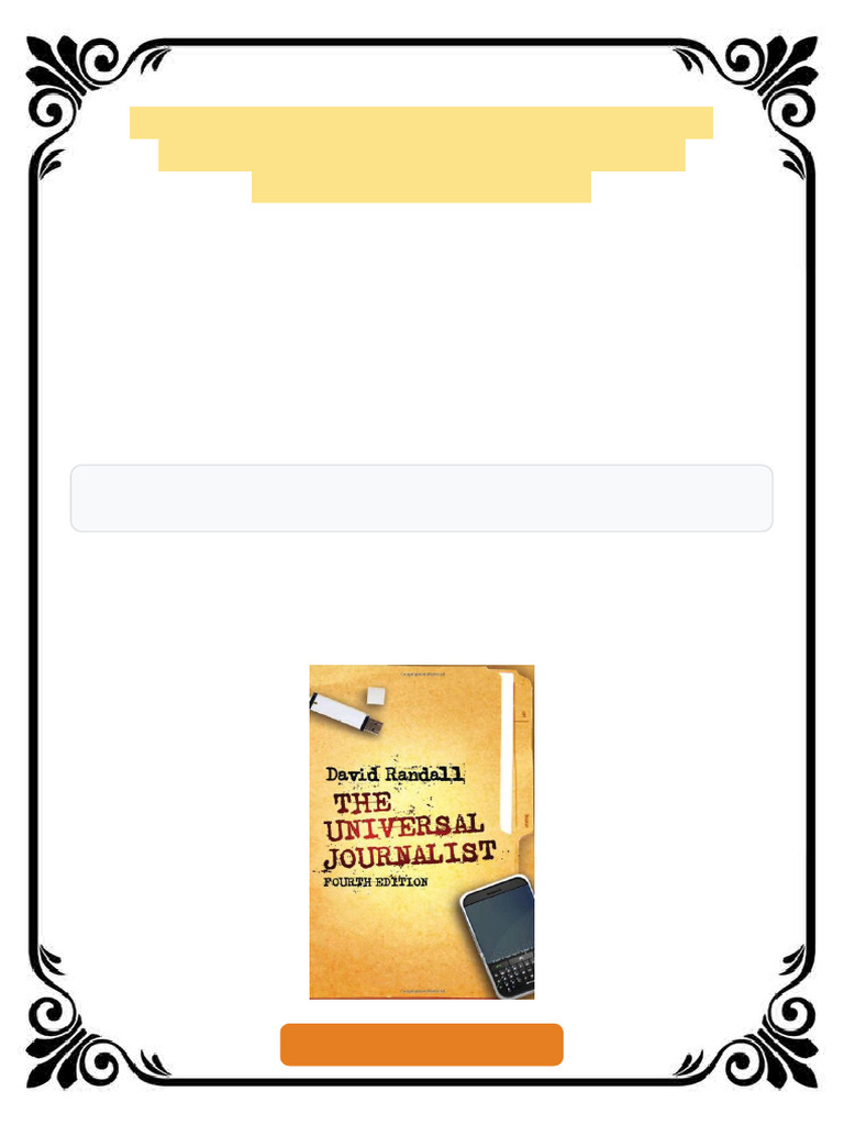 The Universal Journalist Fourth Edition David Randall ebook checked pdf ...