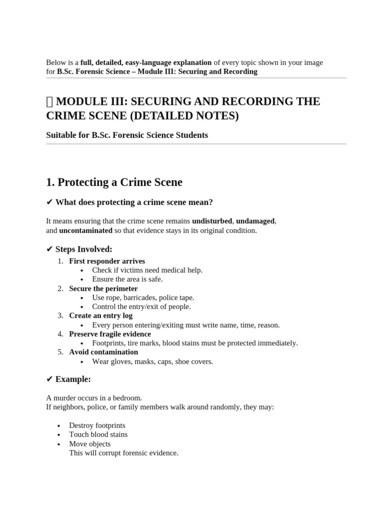 Securing and Recording | PDF | Crime Scene | Forensic Science