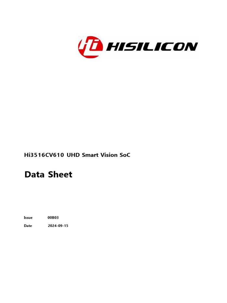 Hi3516CV610 UHD Smart Vision SoC Data Sheet | PDF | Flash Memory ...