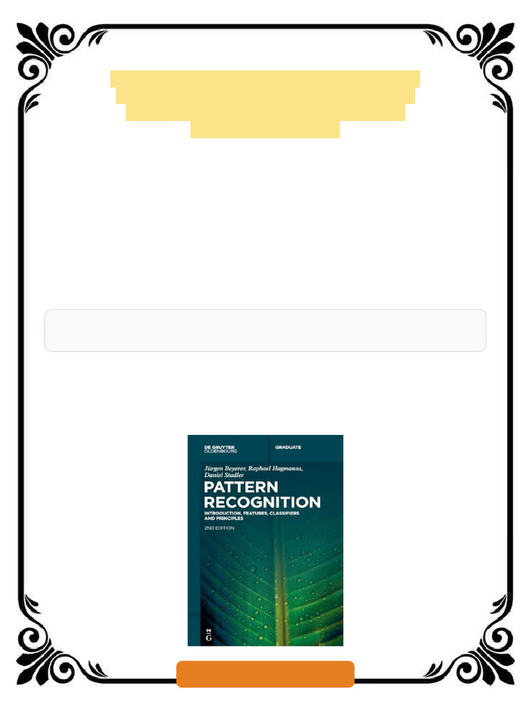 Pattern Recognition Introduction Features Classifiers and Principles De ...
