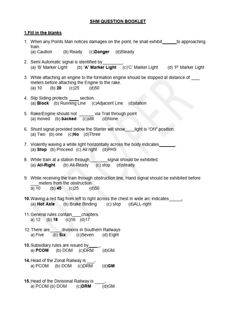 1667468724402-Shm Question Booklet Final | PDF | Traffic Light | Rail ...