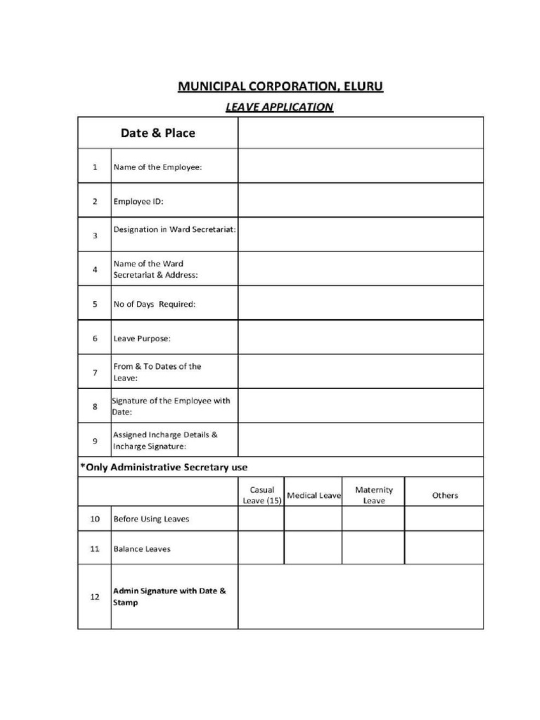 Leave Form | PDF