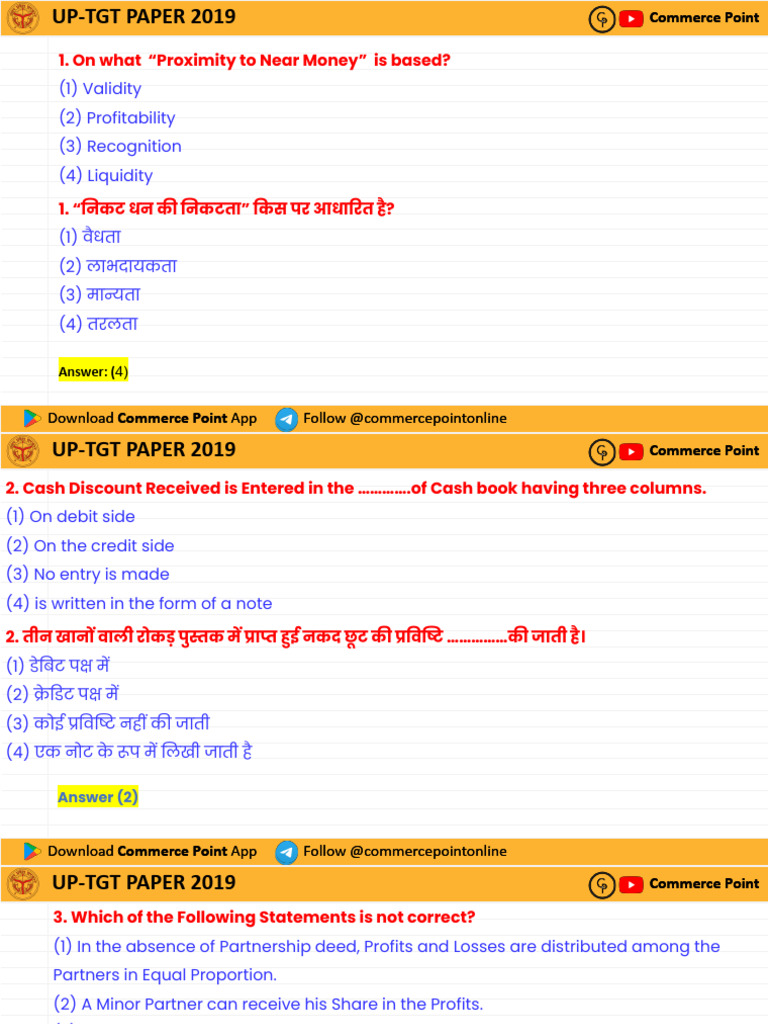 UP-TGT Paper 2019 Solution | PDF