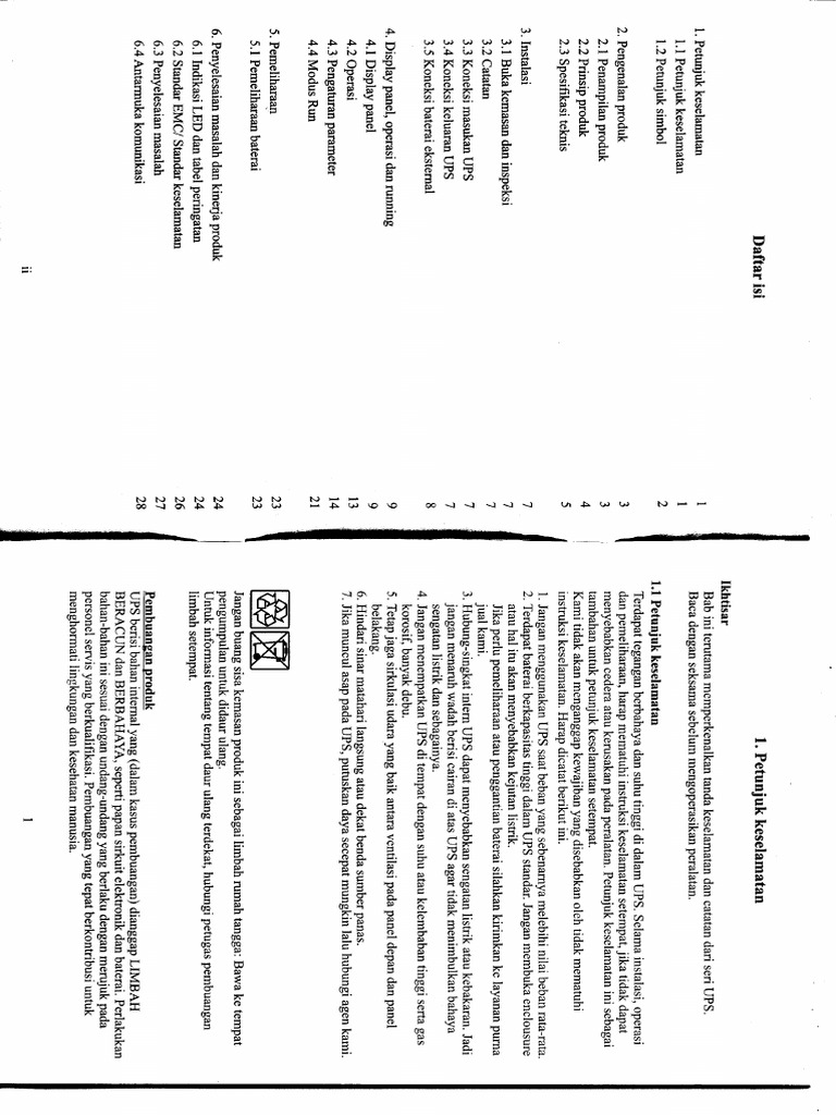 Manual Book Ups Ica SE3100 | PDF