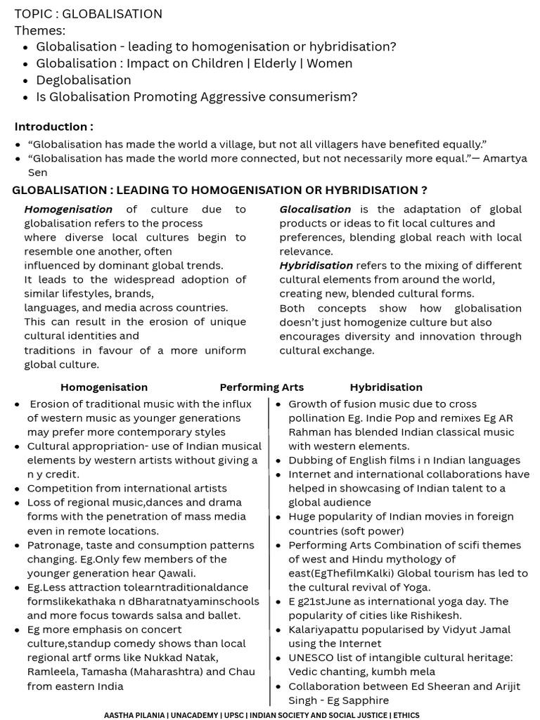 Globalisation - Notes 2 | PDF | Globalization