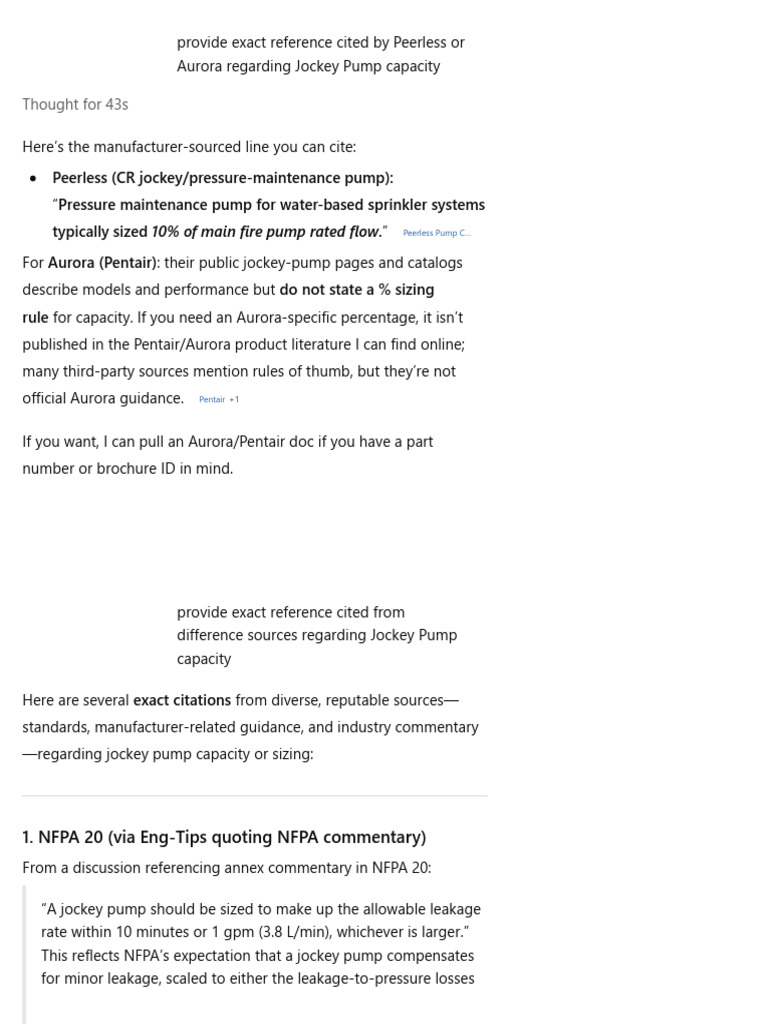 Jockey Pump Capacity Reference | PDF | Pump