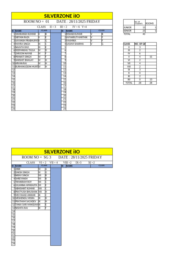 7. Silverzone Iio Seating Plan 28-11-25 | PDF