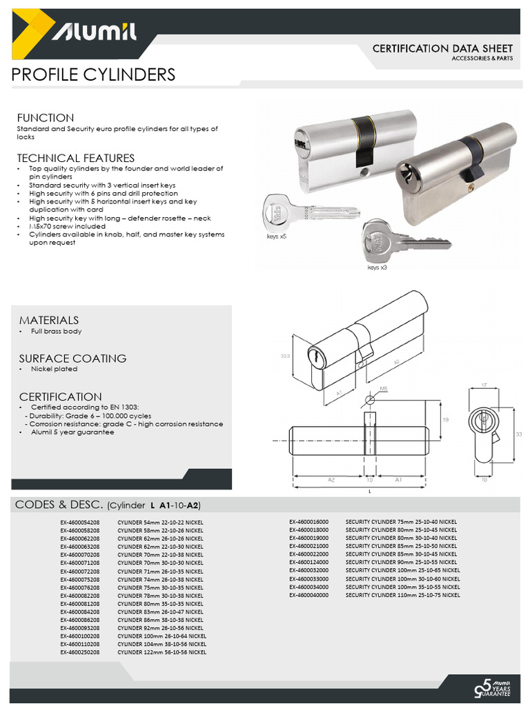 CDS Profile Cylinders | PDF