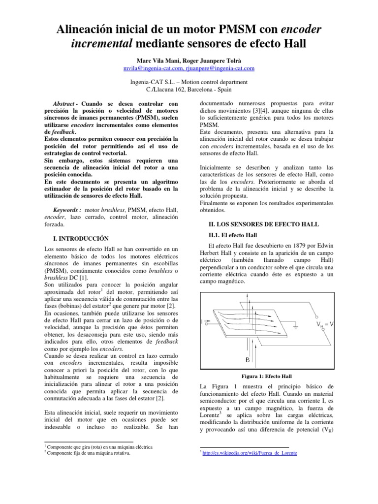 Encoder Efecto Hall | PDF | Campo magnético | Corriente eléctrica