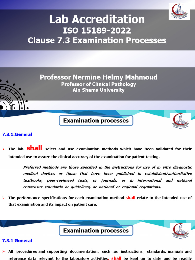 ISO 15189-2022 Lab Examination Processes | PDF | Verification And ...