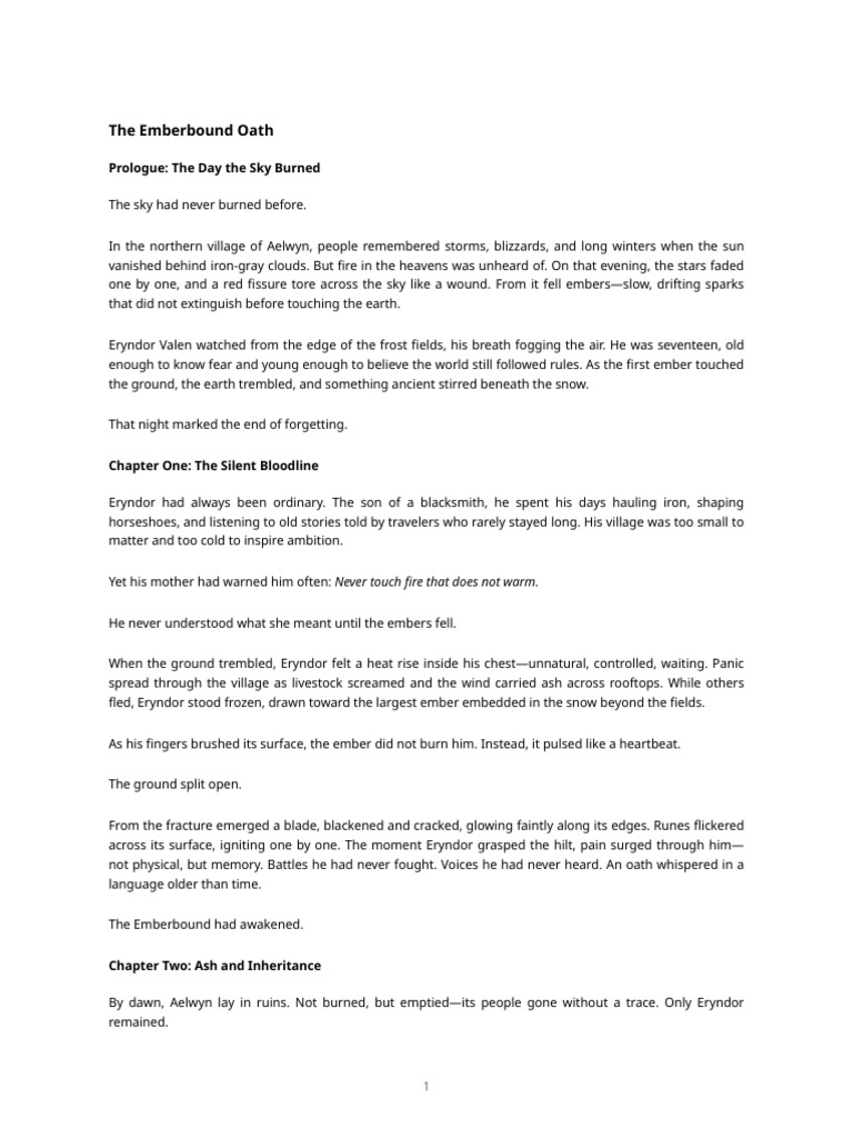 Document 2 - Original Epic Fantasy Story | PDF