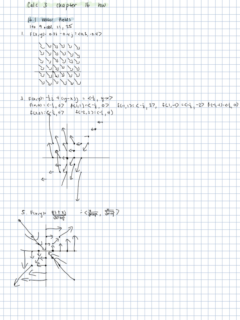 Calc 3 Chapter 16 Hw 2 | PDF | Linear Algebra | Euclidean Geometry