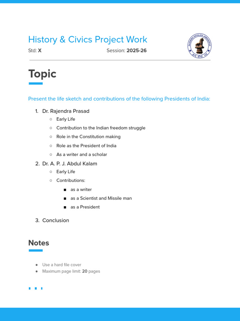 X History & Civics Project 2025 | PDF