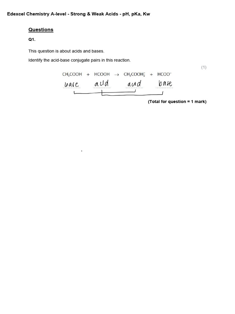 Strong and Weak Acids & Bases | PDF | Ph | Acid Dissociation Constant