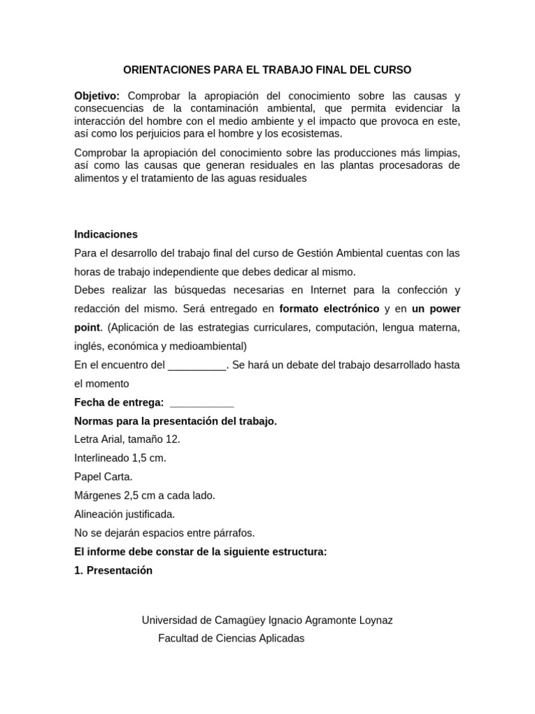 Trabajo Final 25-26 | PDF | Residuos | Entorno natural