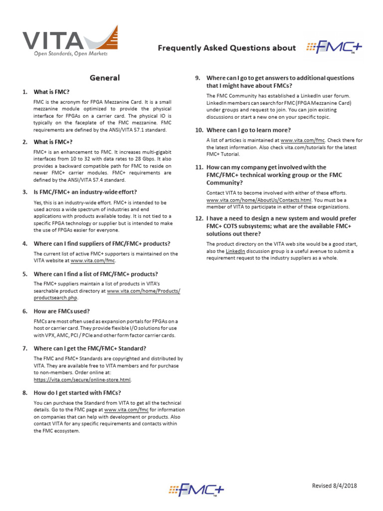FMC - Faq v8.8 | PDF | Field Programmable Gate Array | Computer ...